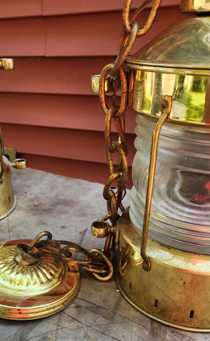 Vintage Ankerlicht Brass Ships Lamp - Ceiling Hanging 15 " NICE I Have ...