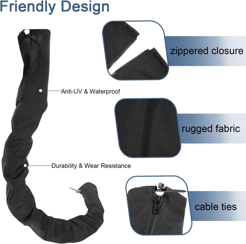 Outboard Marine Cable-Hose Rigging Protector Cover 48" Zippered Sleeve ...