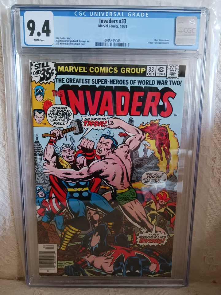 Submariner #59 & Invaders #33 KEY Classic THOR vs. Namor battles CGC 8. ...