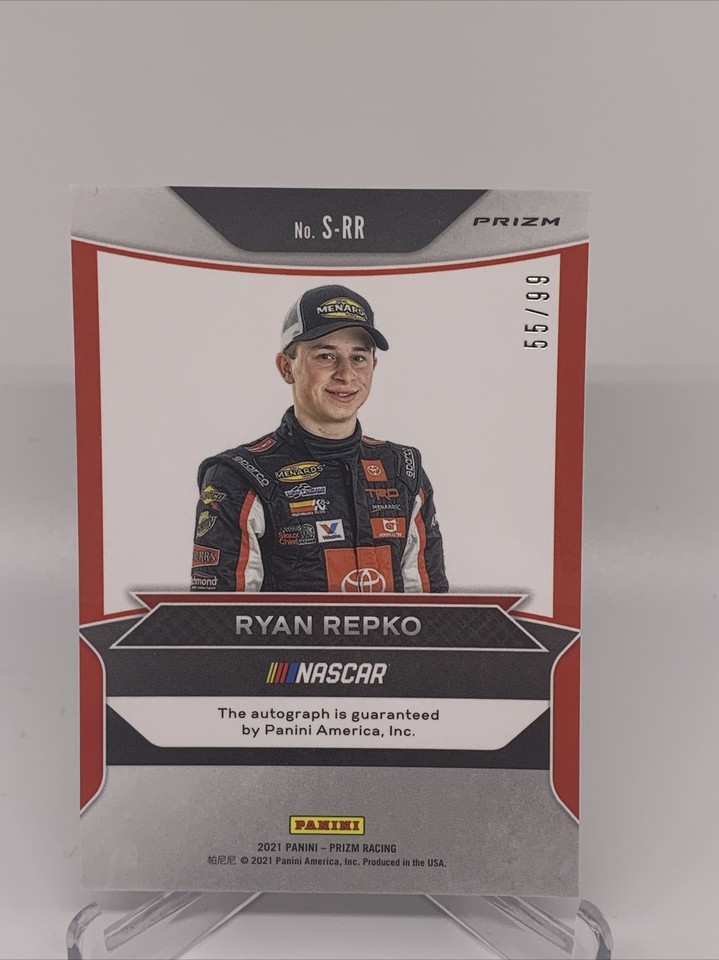 2021 Prizm Racing Ryan Repko Purple Velocity Signing Sessions Auto /99 ...