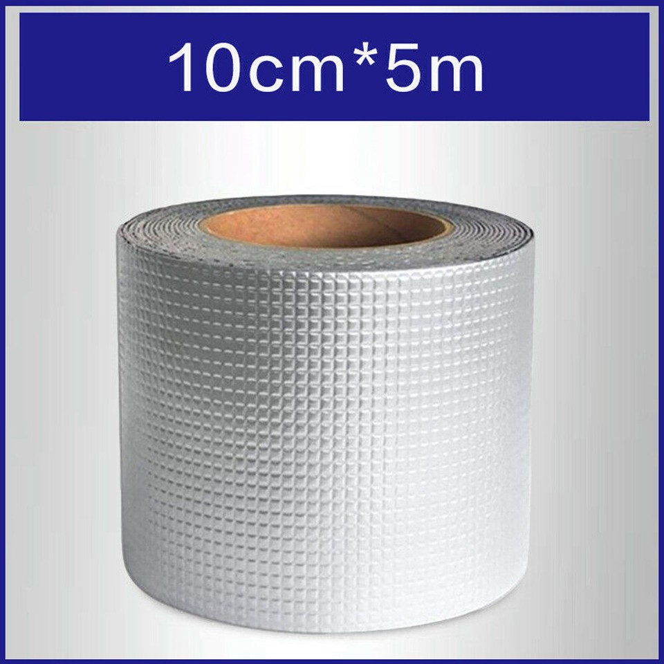 5m Waterproof Tape Butyl Rubber Aluminium Foil Roof Pipe Caravan Repair ...