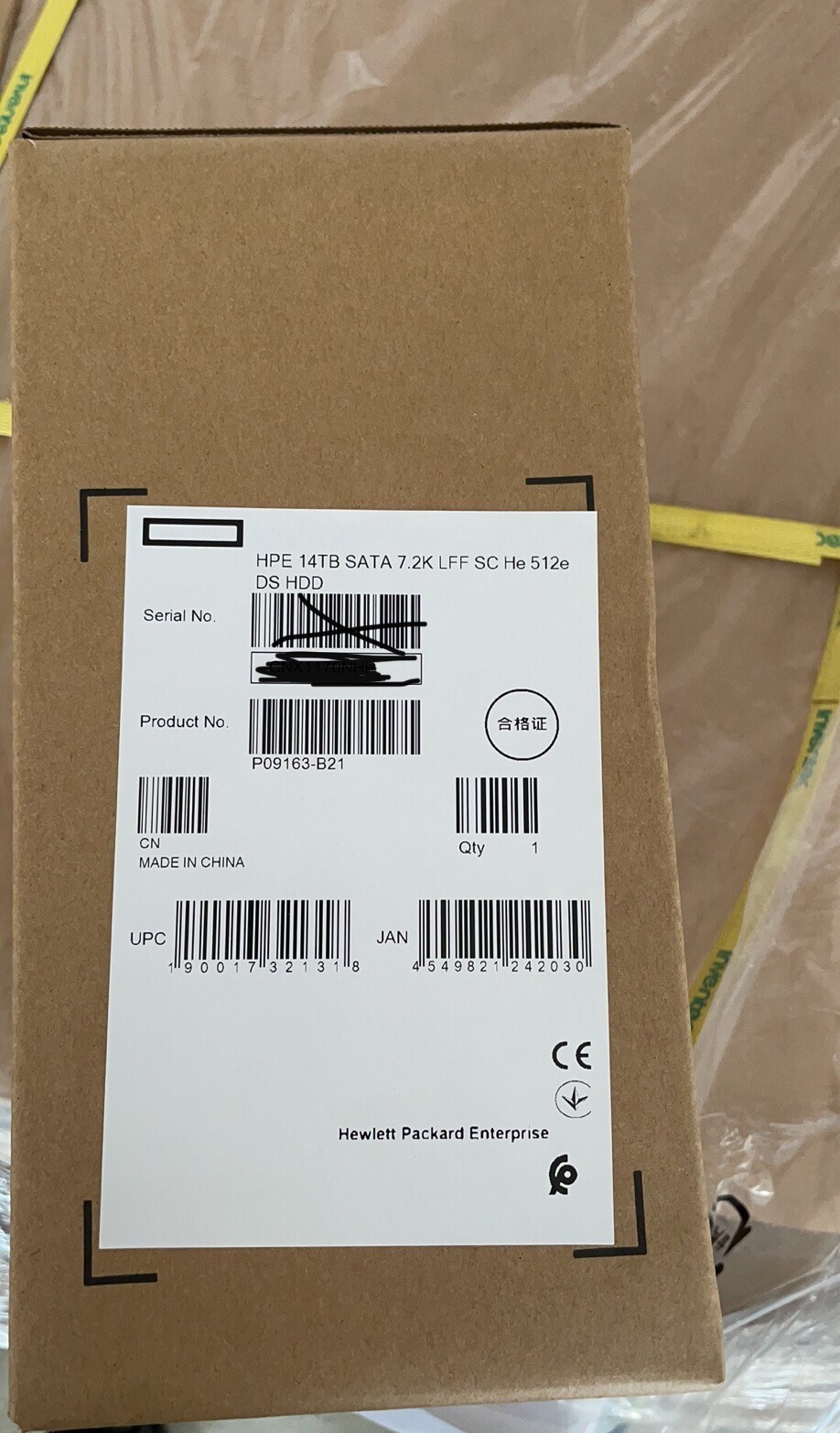 P09163-b21 FS HPE 14tb SATA 6g 7.2k LFF SC He 512e DS HDD for sale ...