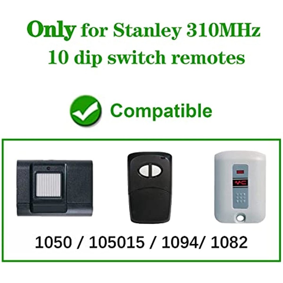 2-4Pack 10 Dip For Stanley 310MHz Garage Door Opener Remote Control ...