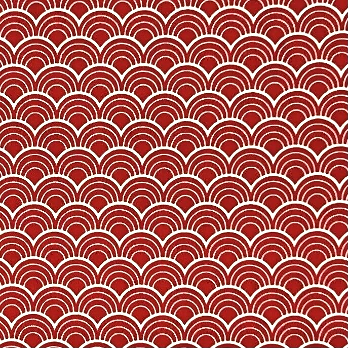 By 1/2 Yard OOP Basket Joel Dewberry Red Fish Scale Pattern Westminster ...