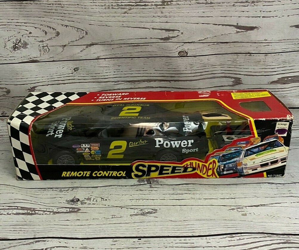 Vintage 90s Remote Control Speed Thunder No. 71887 Black #2 Race Car ...
