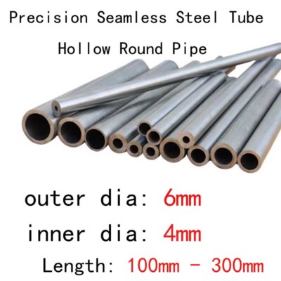 OD 6mm ID 4mm Precision Seamless Steel Tube Hollow Round Pipe 100mm ...