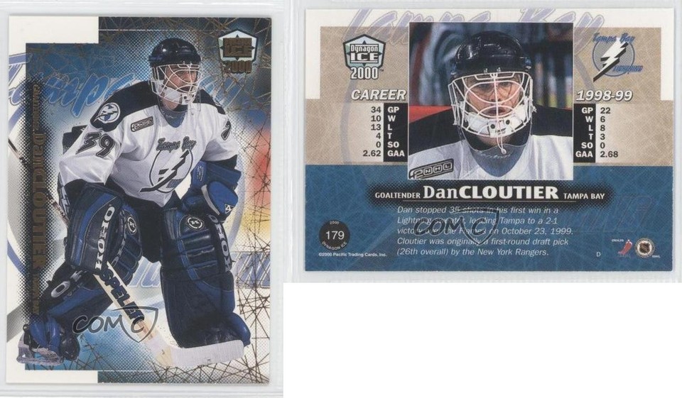 1999-00 Pacific Dynagon Ice Gold Missing Serial Number Dan Cloutier ...