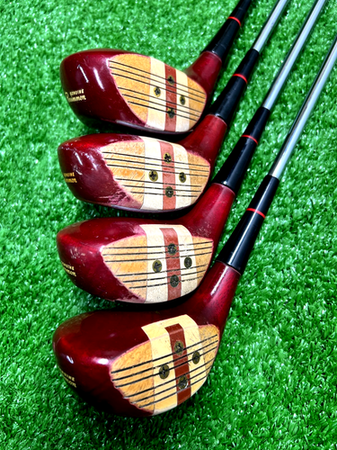 HB Hillerich & Bradsby Genuine Persimmon Wood Set D,2,3,4 Woods / Steel ...