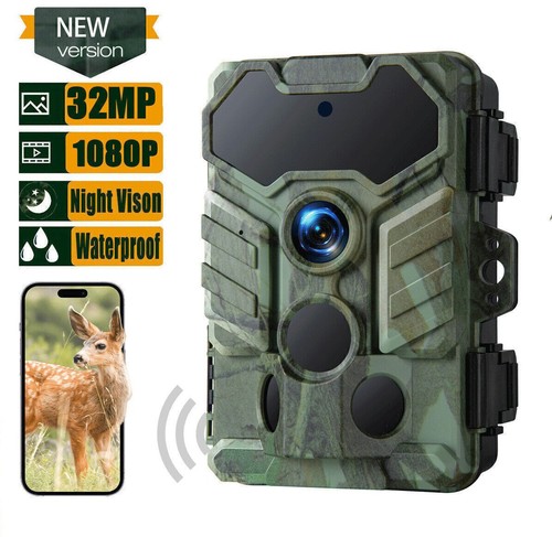 1080P Trail Camera Hunting Camera Trap 32MP Infrared Night Vision WiFi ...