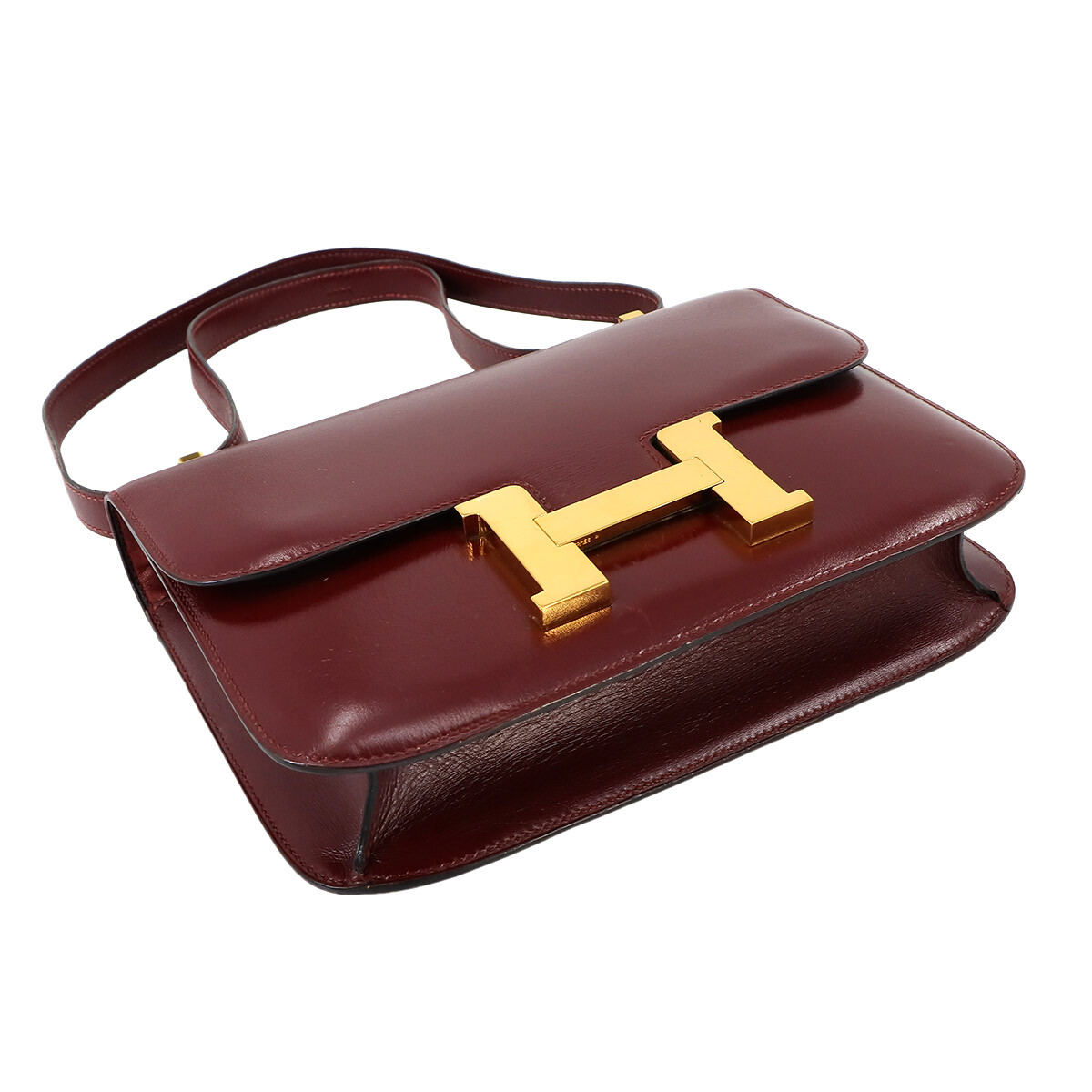 HERMES Constance 23 Shoulder Bag Box Calf Leather Rouge H Purse ...