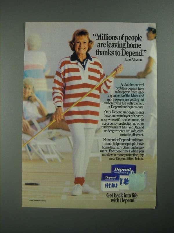 1987 Depend Undergarments Ad - June Allyson | eBay
