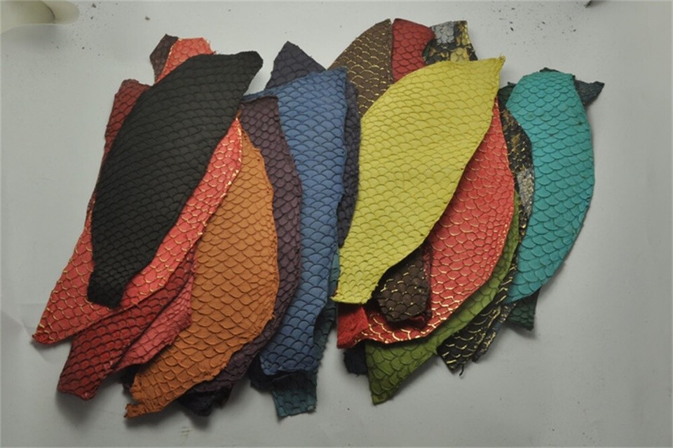 9.8'' Fish Leather Carp Fish Leather Soft Carp Fish HIDE Skin Leather ...