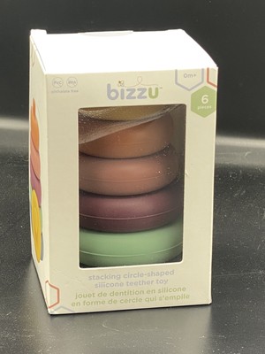 BIZZU Stacking Circle Shaped Silicone Baby Teether Toy 6 Pieces | eBay