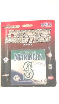 VTG Seattle Mariners MLB Cardboard Drink Coasters 10 Pack Barwear Man ...