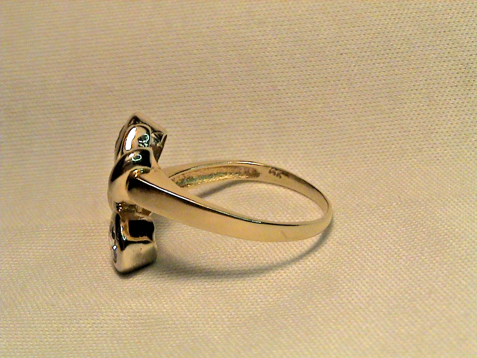 Natural Diamond Bypass Wrap Ring 14K Yellow Gold Bezel | eBay