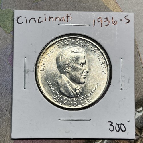 1936 S Cincinnati Silver Commemorative Half Dollar Coin UNC | eBay