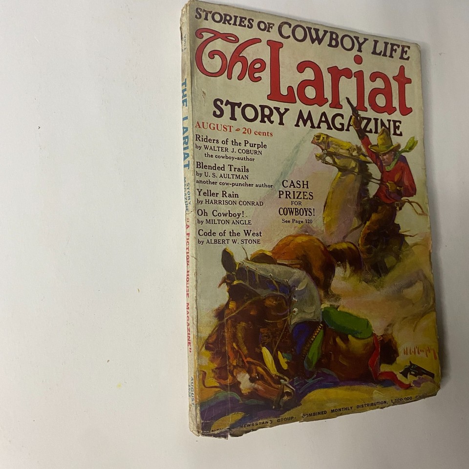 The Lariat Story Magazine August 1925 Cash Prizes for Cowboys Pulp ...