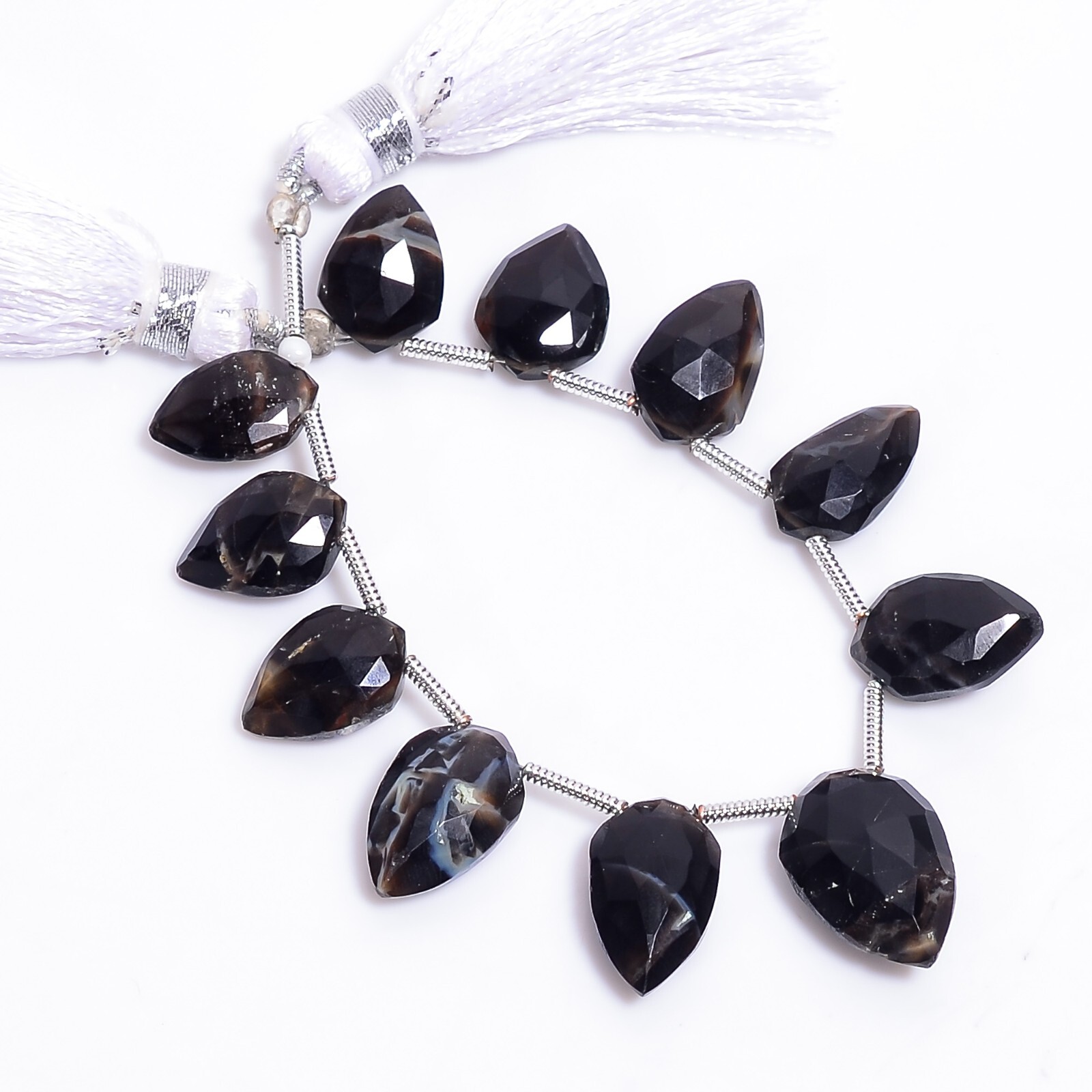 Natural Stick Agate Gemstone Faceted Shield Beads 10X7 14X9 mm Strand 4 ...