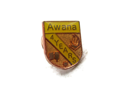 Awana 4 Years Lettered Crest Pin Yellow & Rose Gold Tone | eBay