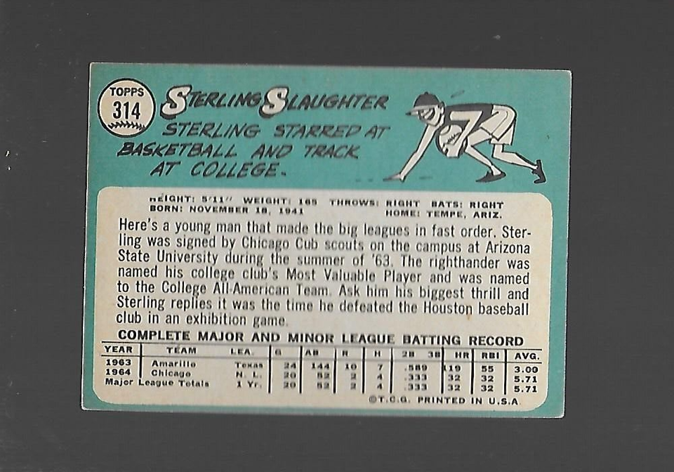 1965 Sterling Slaughter, Topps | eBay