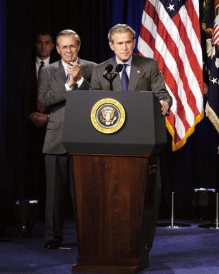 PRESIDENT GEORGE W BUSH & RUMSFELD 8x10 GLOSSY PHOTO PRINT | eBay
