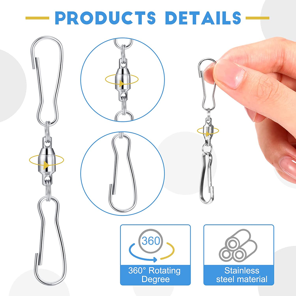 Swivels Dual Clip for Hanging Windsock Wind Spinners Chimes Twisters 10 ...