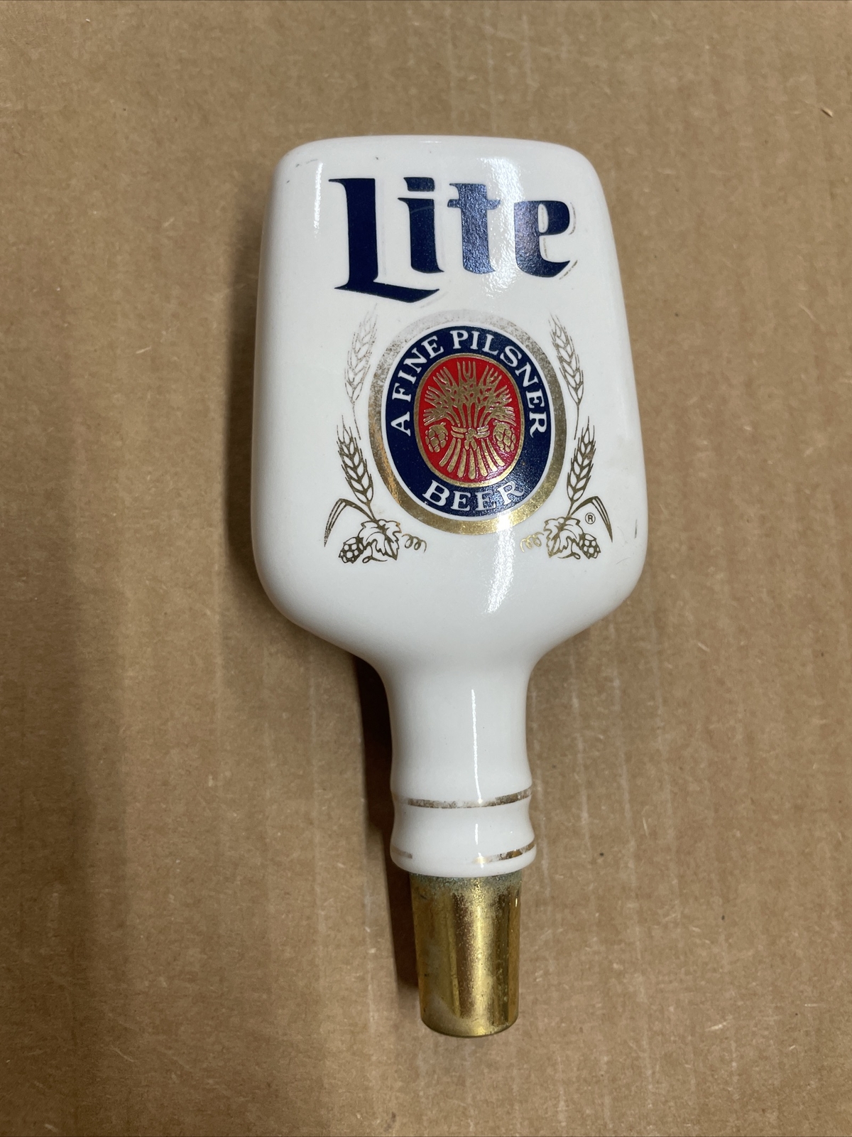 Vintage Ceramic MILLER LITE Tap Handle Fine Pilsner Beer Tap Handle 5 3 ...