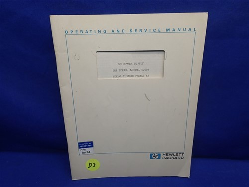 HP MODEL 6200B DC POWER SUPPLY OPERATING AND SERVICE MANUAL | eBay