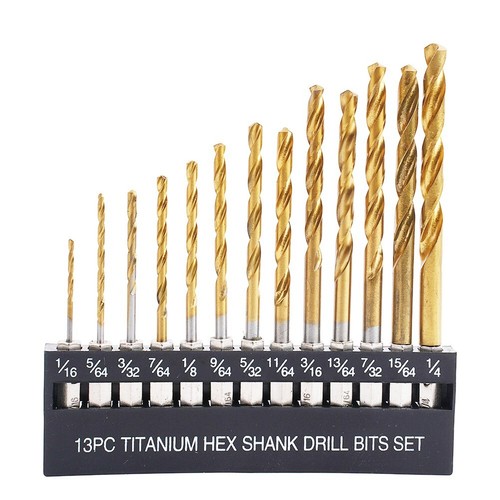 Drill Bit Power Tools 13pcs 6.35mm Shank Coated Drilling For Wood For Wood | eBay