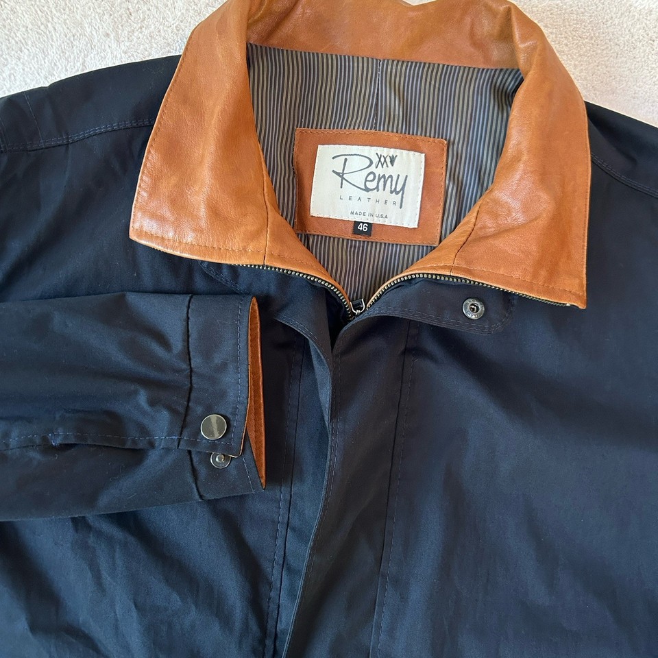 Remy High Density Chore/Work Coat Size 46 Italian Lamb Skin Leather ...