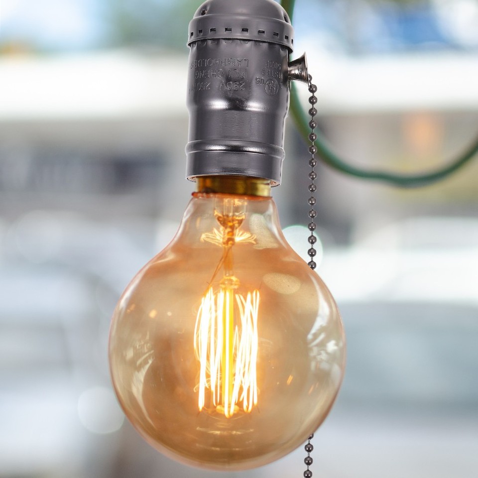 Aluminum Vintage Light Socket -27 Lamp Holder with Pull Zipper | eBay ...