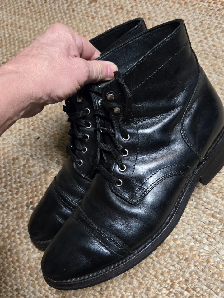 Thursday Boot Company Boots 10D Captain Cap-toe Black Leather : Free ...