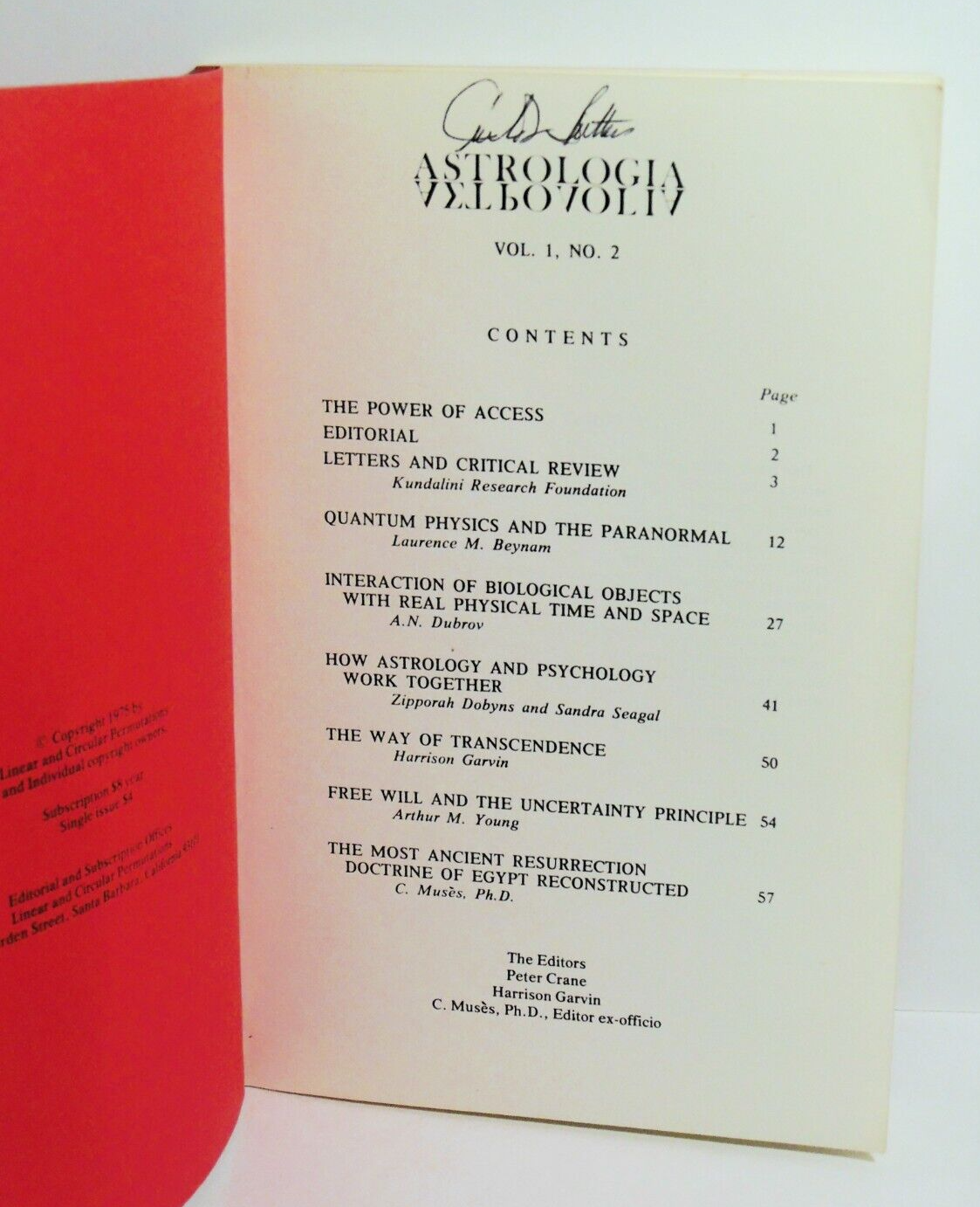 ASTROLOGIA Journal Volume 1 No 2 Astrology Paranormal Transcendence ...