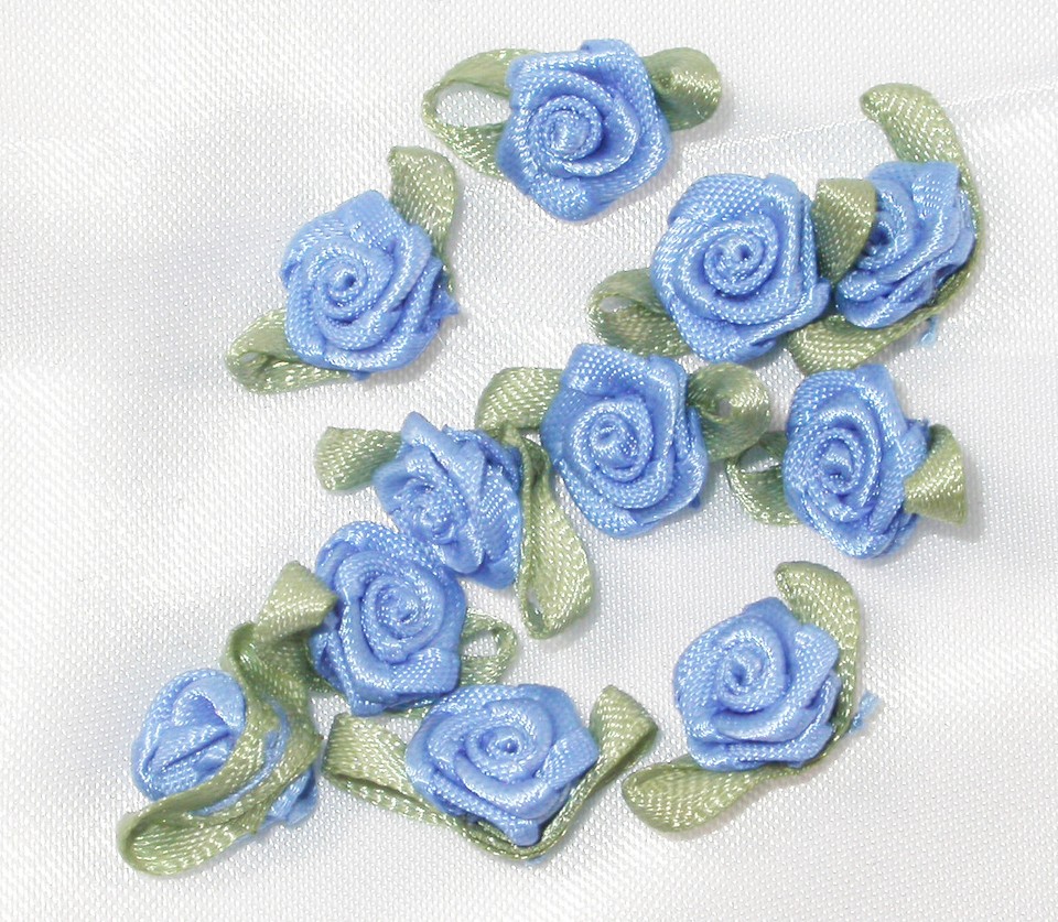 ROSE Mini Ribbon Roses Polyester Satin Ribbon 25 Pack lots of colors US ...