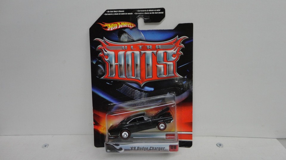 Hot Wheels '69 DODGE CHARGER Black 1969 w/Redline RR REAL RUBBER Ultra ...