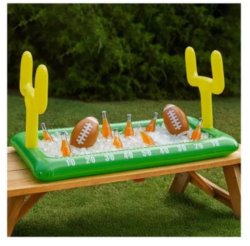 Inflatable Football Field Cooler w/Goal Post & 2 Footballs 28"x56"x28 ...