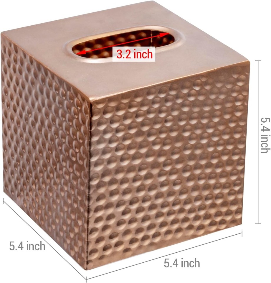 Bathroom Decorative Copper Metal Tissue Box, Tissue Holder with Open ...