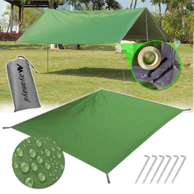 Waterproof Ground Sheet Camping Tent Tarp Shelter Hammock Rain Fly ...