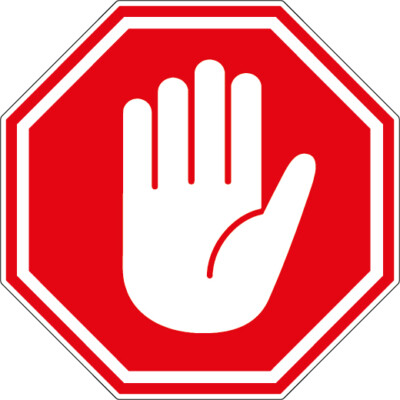 STOP Traffic Sign / White Hand Palm On Red Eight-Sided Symbol Vinyl ...