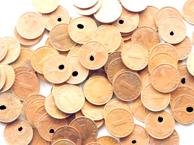 GERMAN Lot 100x 1 REICHSPFENNIG 1937- 1939 Copper Coins SWASTIKA 3RD ...