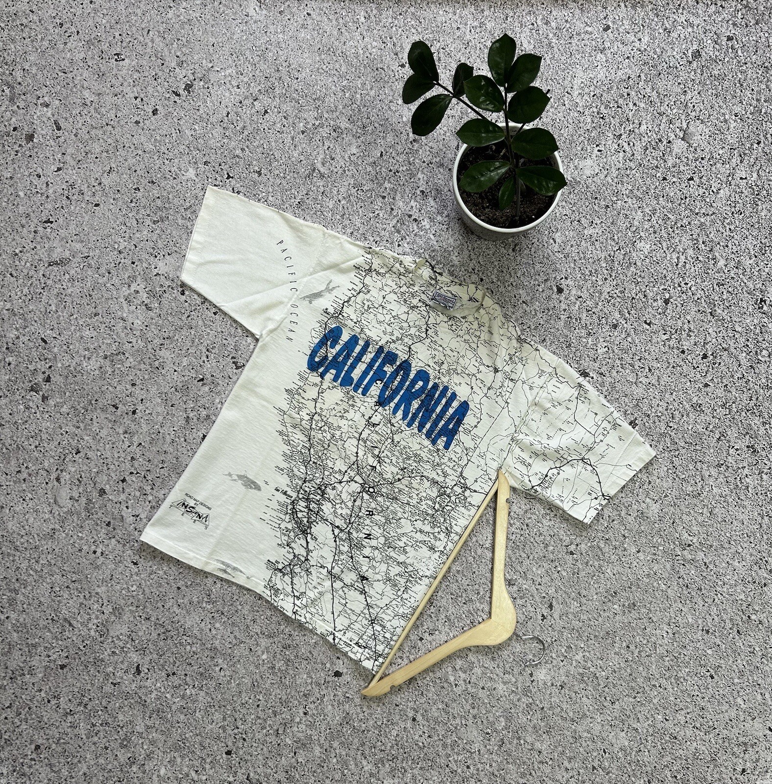 Vintage 1990’s Map Of California All Over Print Retro… - Gem