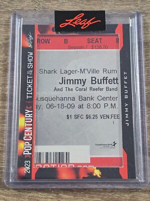Jimmy Buffet 2023 Leaf Ticket To The Show | eBay