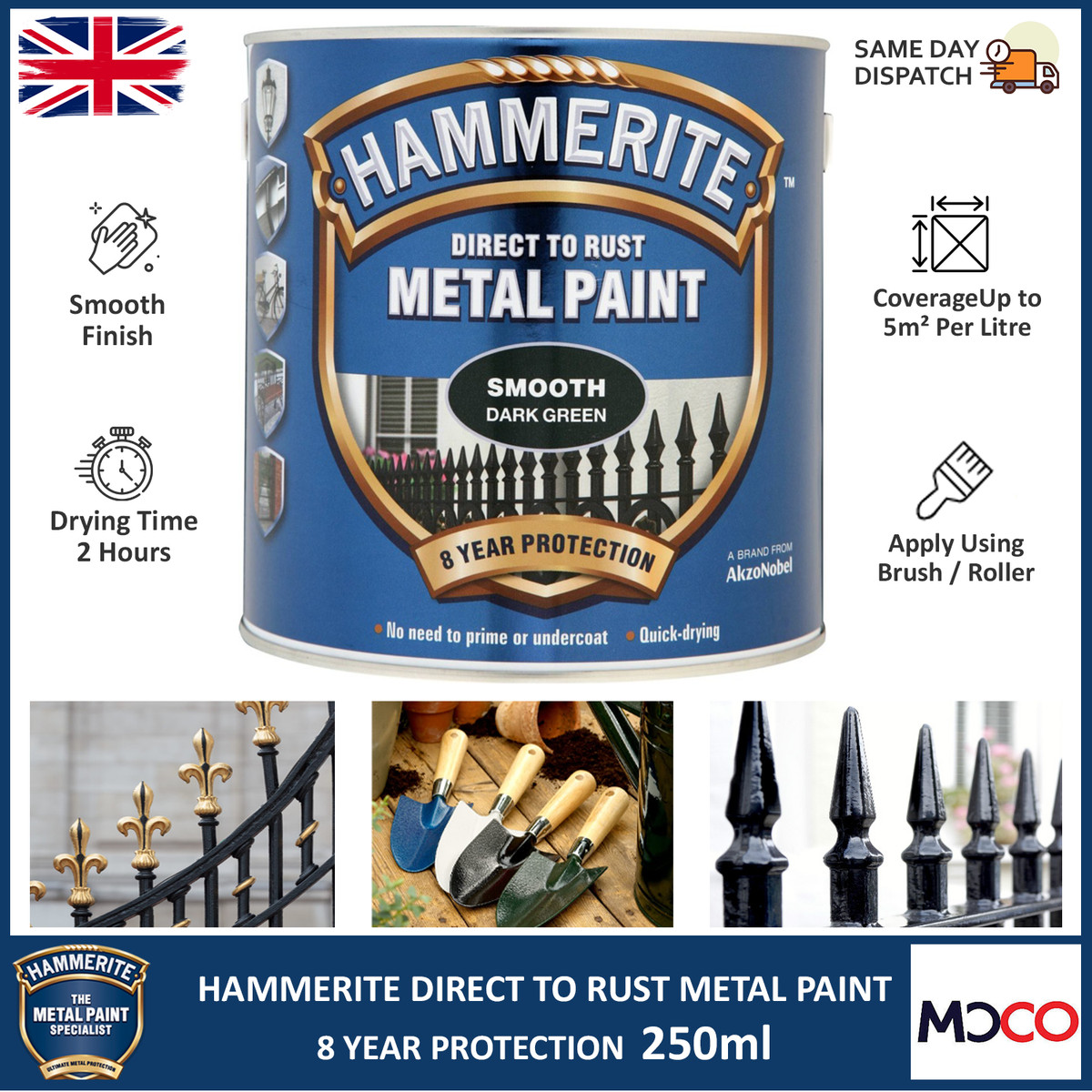 Hammerite Direct To Rust Metal Paint 750ml Tin Various, 41% OFF