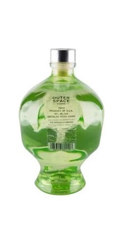 Alien Head Outer Space Vodka Empty Green Glass Bottle Tag 750ml UFO Man ...