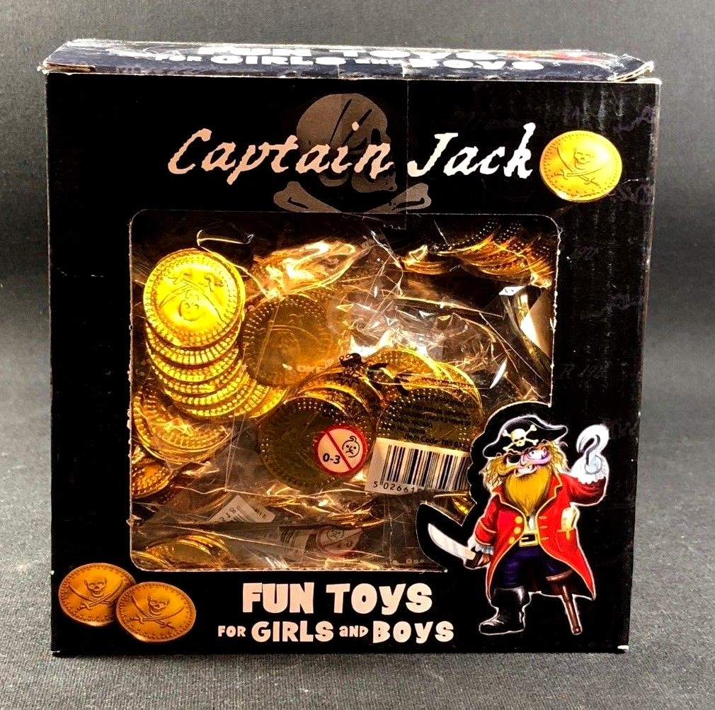 Plastic GOLD PIRATE COINS Treasure Loot Goody Kids Toys Party Bag ...
