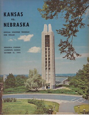 1972 10/21 football program Kansas Jayhawks Nebraska Cornhuskers Johnny ...