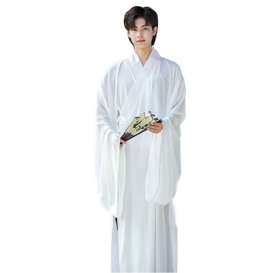 Chinese Song Hanfu Inner Wear Robe Dress Sleepwear White Ming Dynasty ...