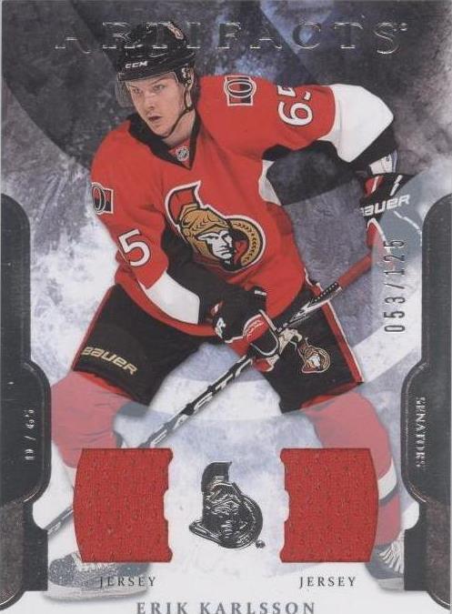 2011-12 Upper Deck Artifacts - Erik Karlsson #65 Jersey/Jersey /125 ...