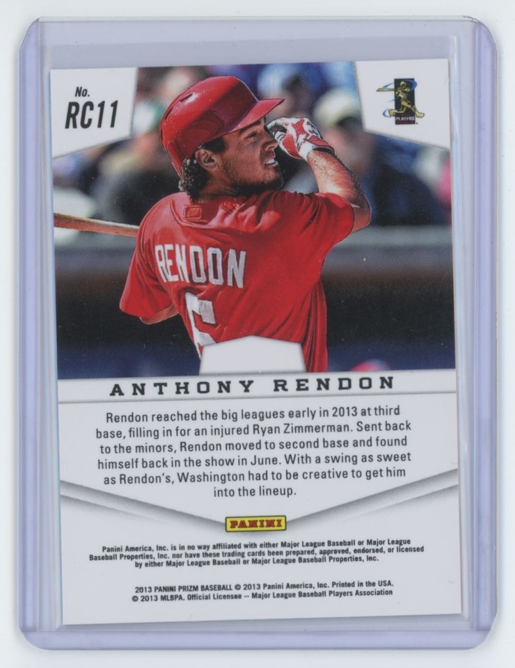 2013 Panini Prizm Rookie Challengers Anthony Rendon Rookie . Washington ...