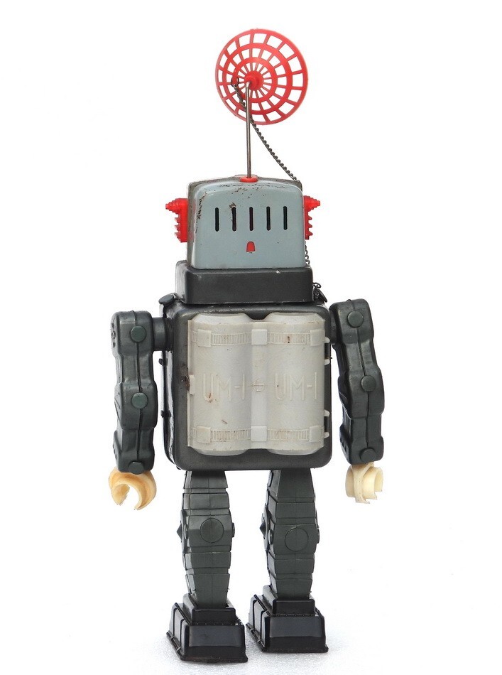 1960's VINTAGE 11" TELEVISION SPACEMAN ROBOT BATTERY OPERATED VINTAGE ...